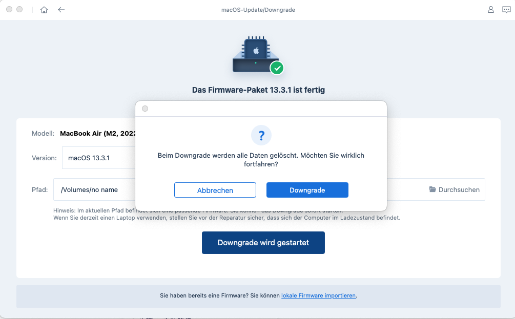 Anleitung: Wie man mit Tenorshare ReiBoot macOS downgraded